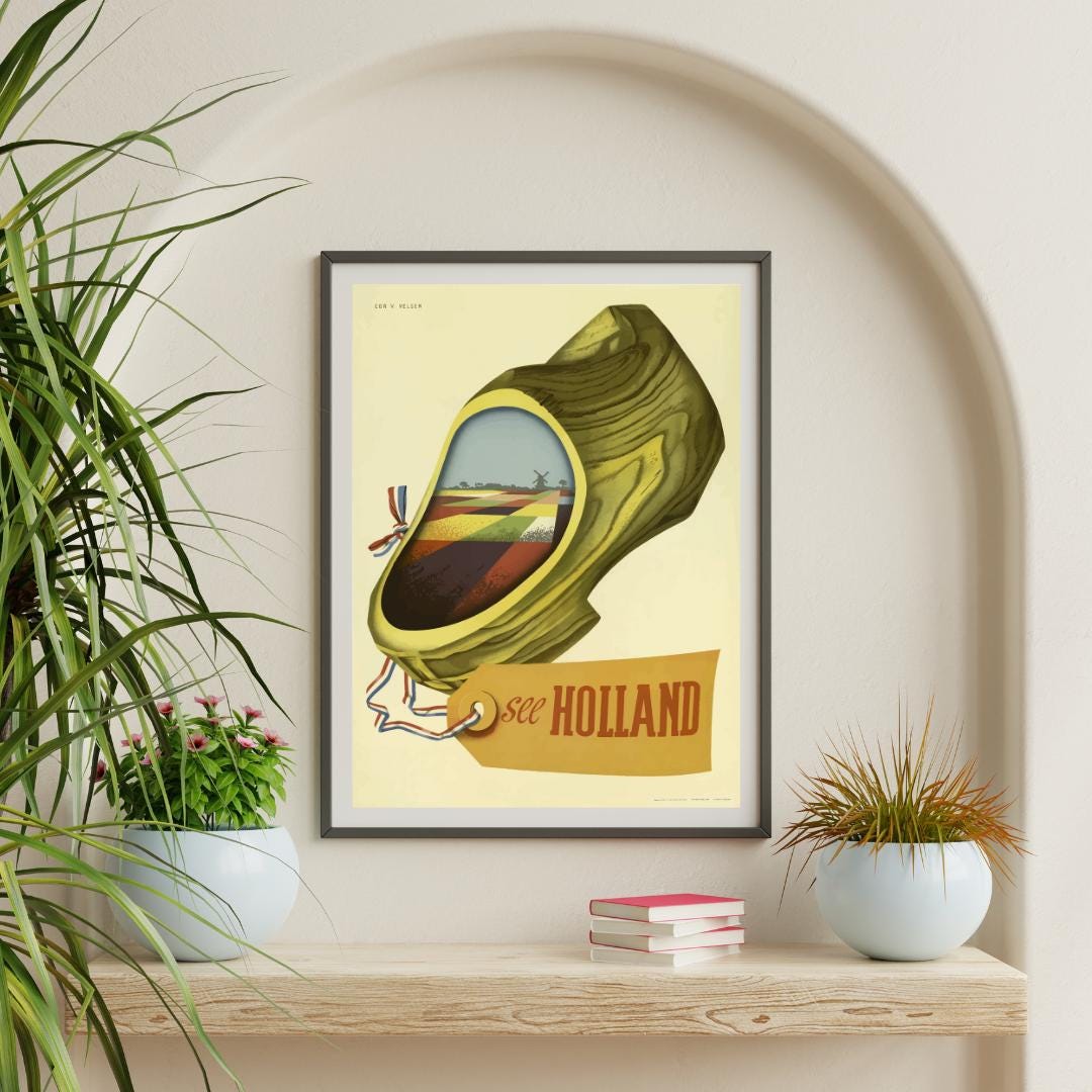 Holland Print | Vintage Travel Poster | the Netherlands Dutch Print ...