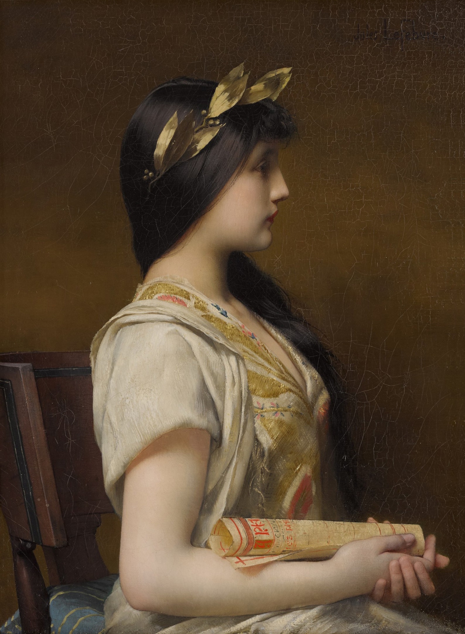 Jules Joseph Lefebvre Painting of Sappho, Sappho Artwork Print ...