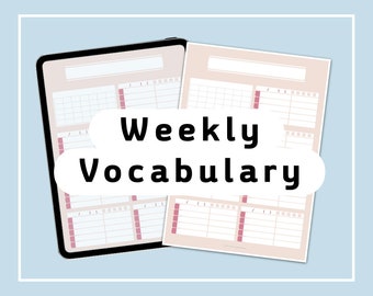 Vocabulary, Goodnotes Templates, PDF - Etsy