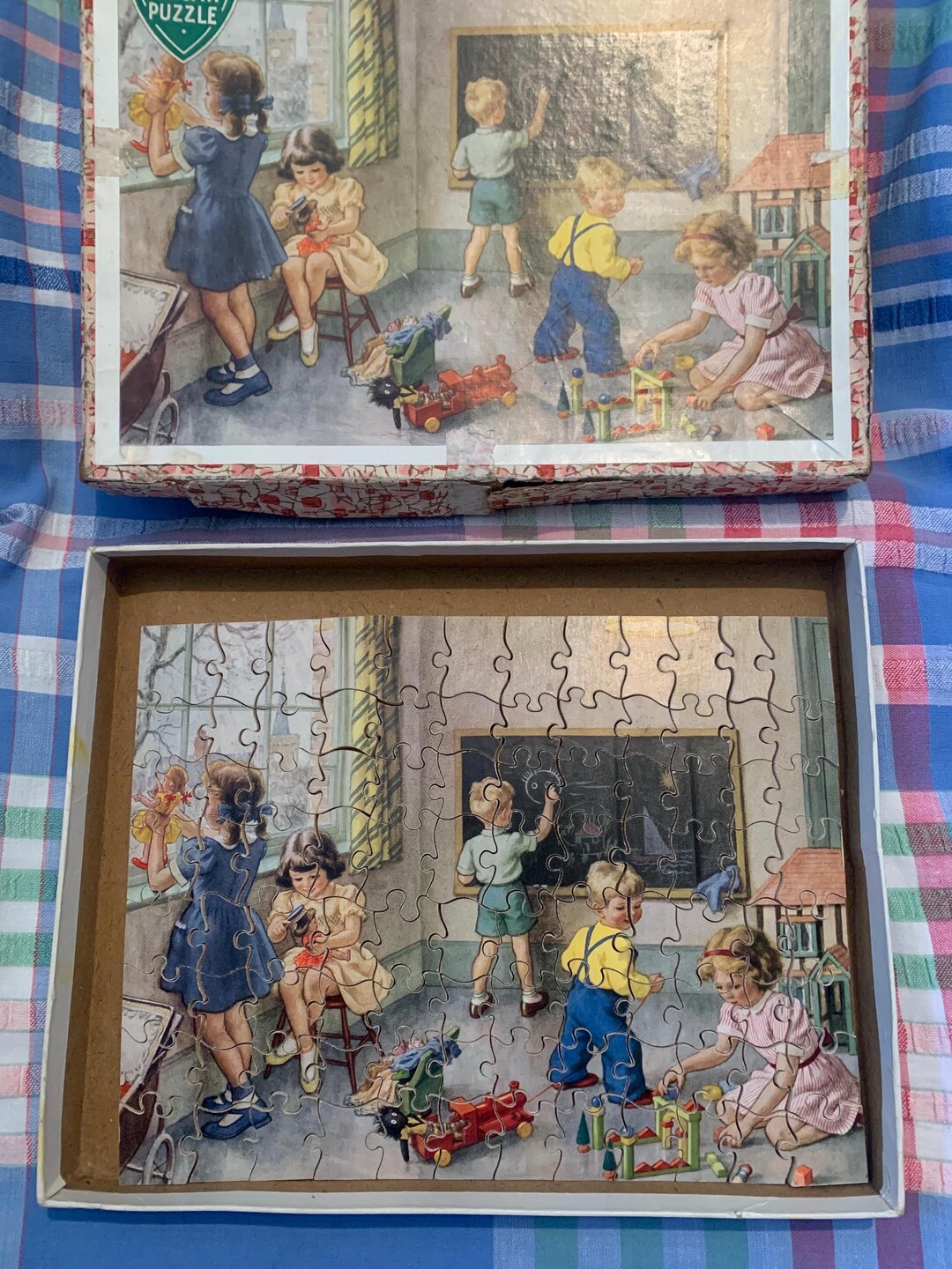 Vintage 1930s Wooden Victory Jigsaw Childs Nursery Scene - Etsy UK