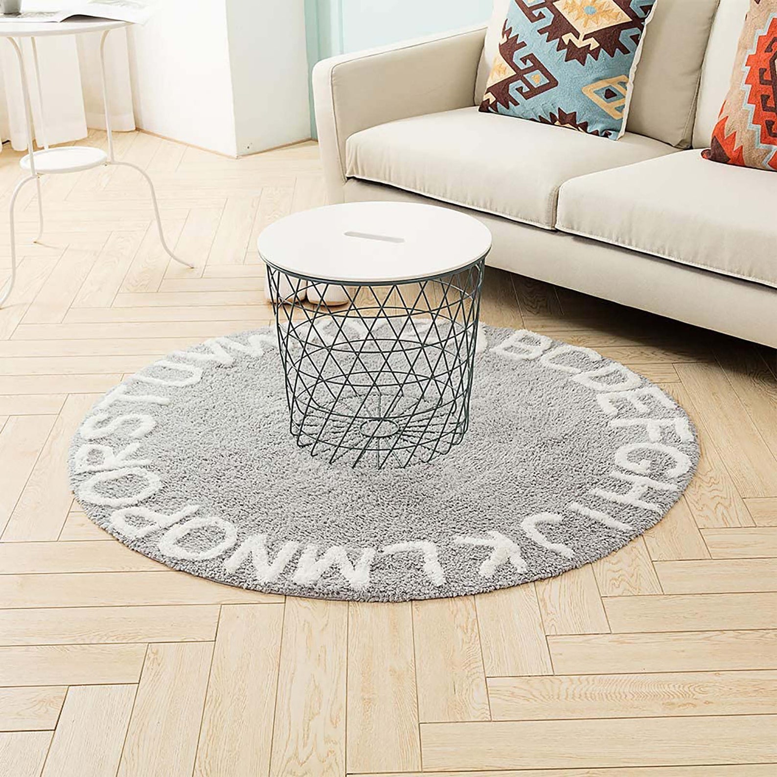 Round Kids Playroom ABC Rugsoft Alphabet Nursery Rug for - Etsy