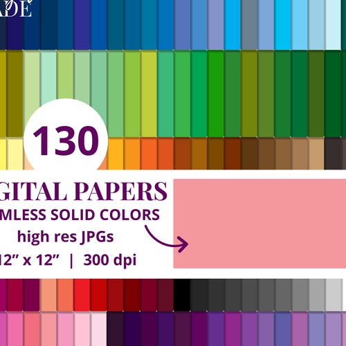 100 Solid Color Rainbow Colors Digital Paper Pack INSTANT - Etsy