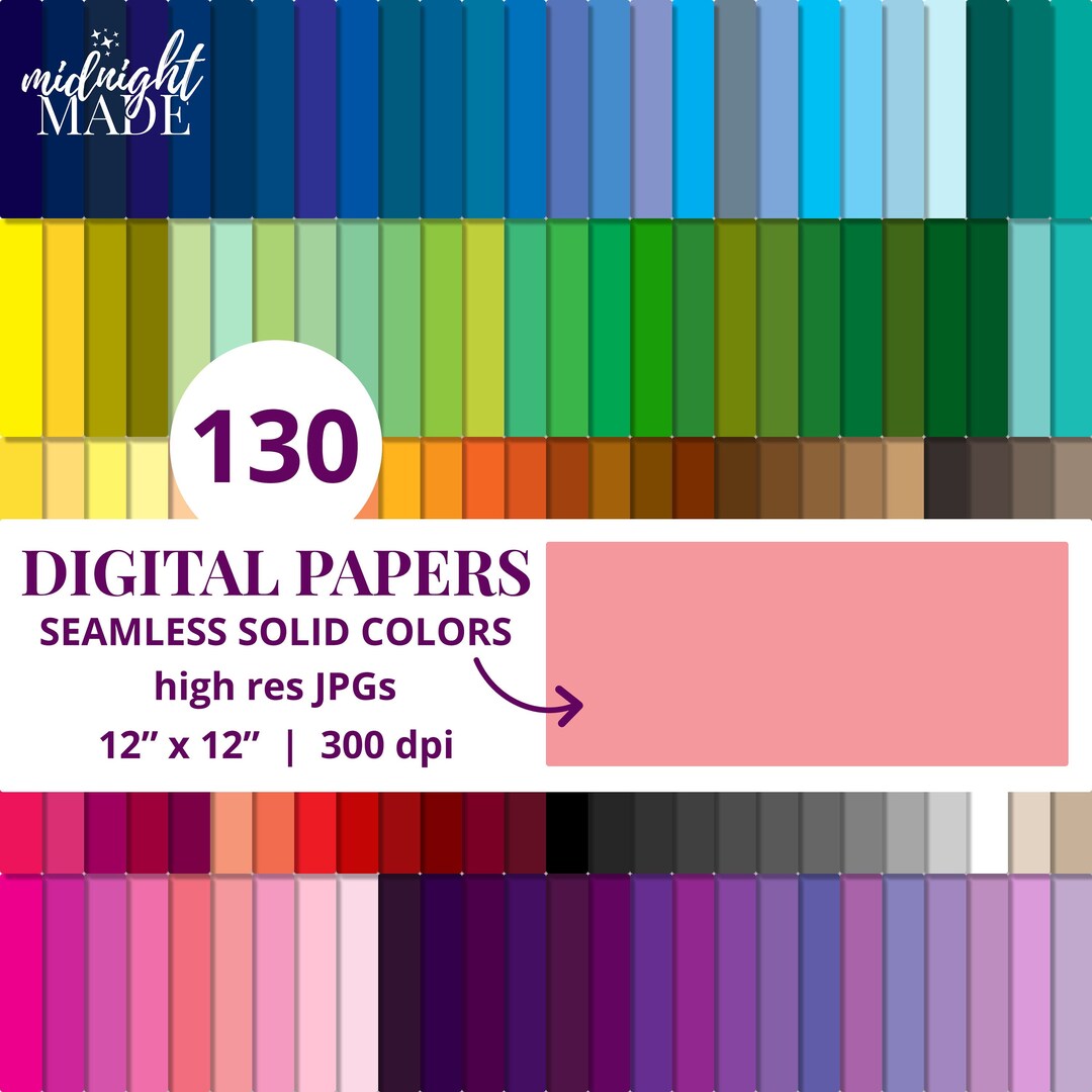 Solid Color Seamless Background Digital Paper Pack Craft Bundle ...