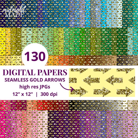 Thick Gold Glitter Arrows Digital Paper Pack Commercial Use - Etsy