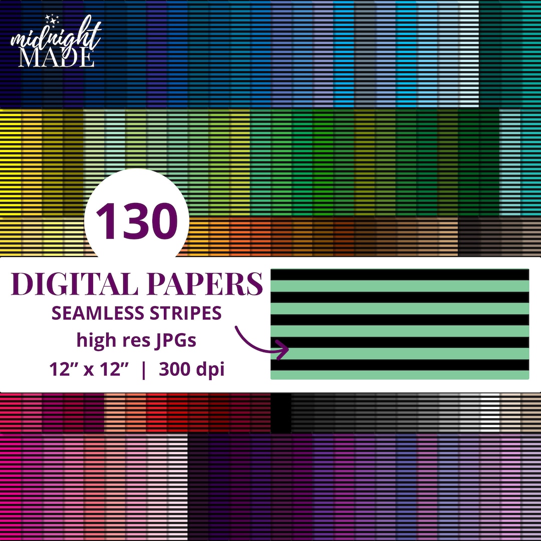 Black Stripes Digital Paper Pack Commercial Use Rainbow Small - Etsy