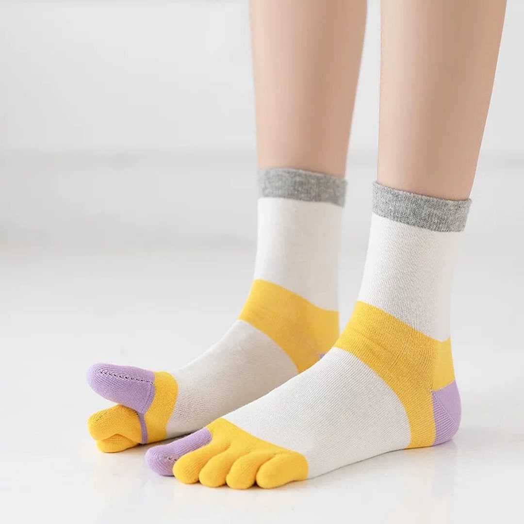 Japanese Style Women's Split-toe Tabi Five Toes Socks Fit EU 35-40 - Etsy