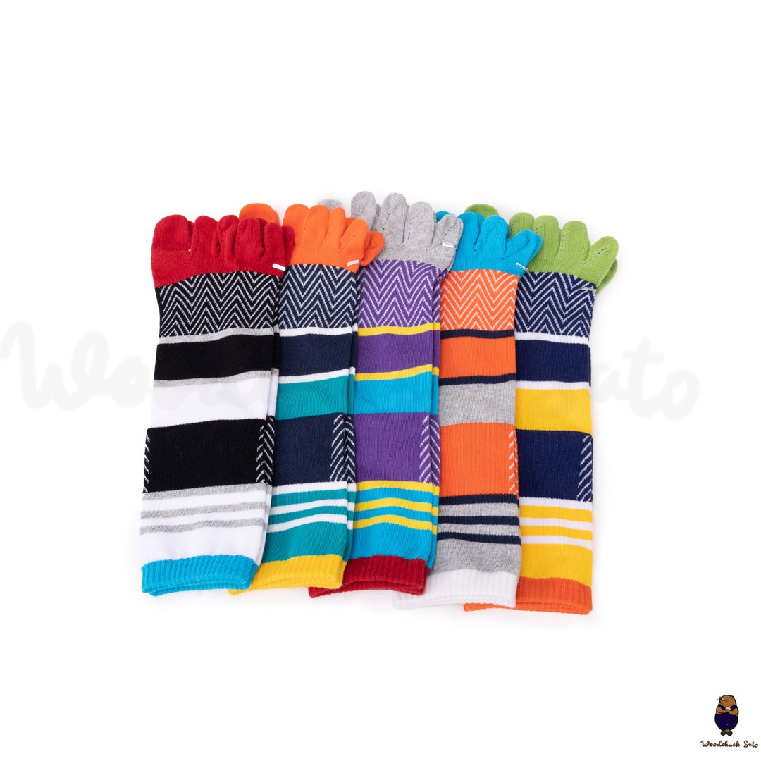 Japanese Style Womens Men's Split-toe Five Toe Tabi Cotton Socks Fit ...