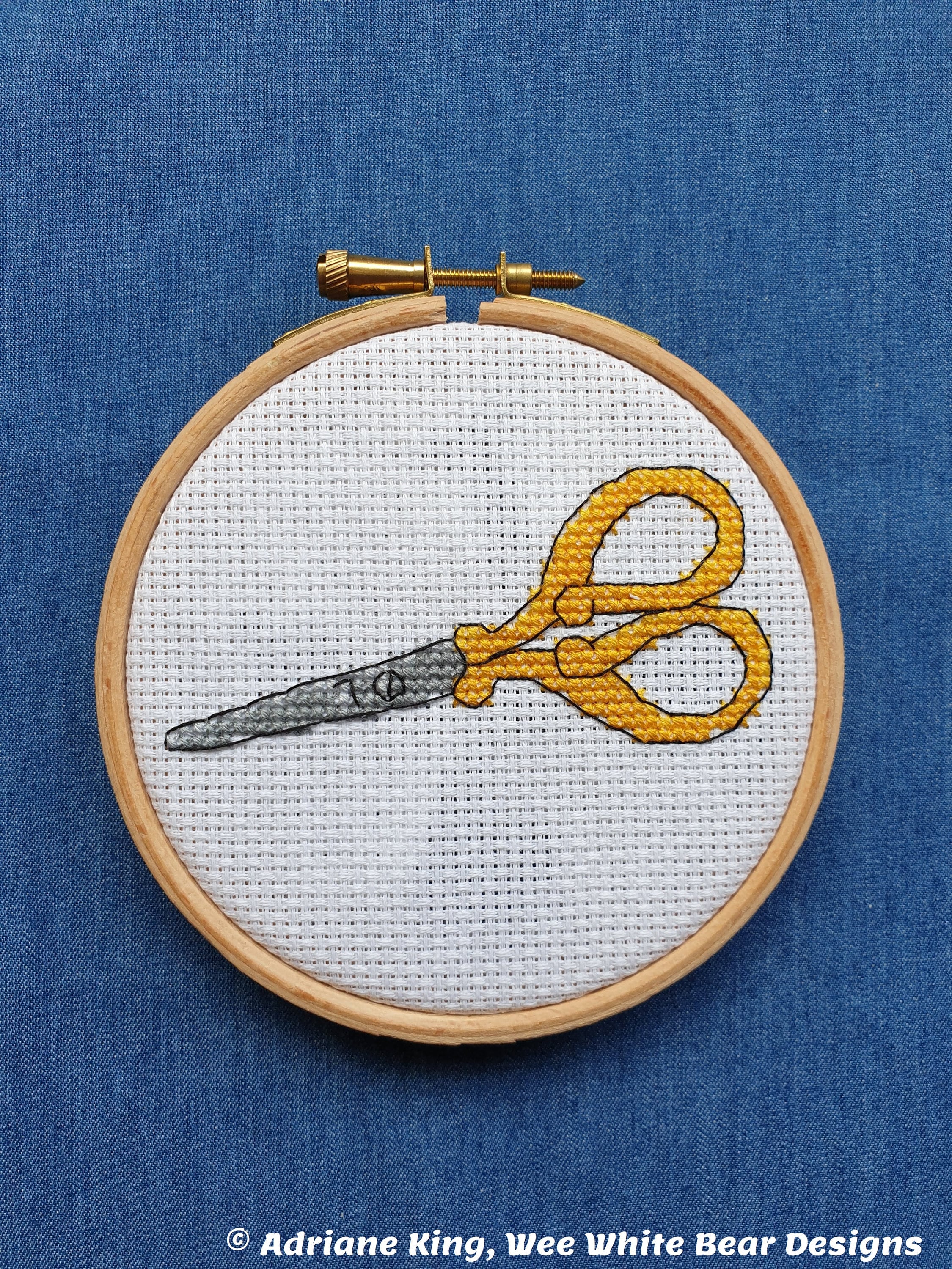 Gold Embroidery Scissors Cross Stitch Pattern, Instant Download, PDF ...