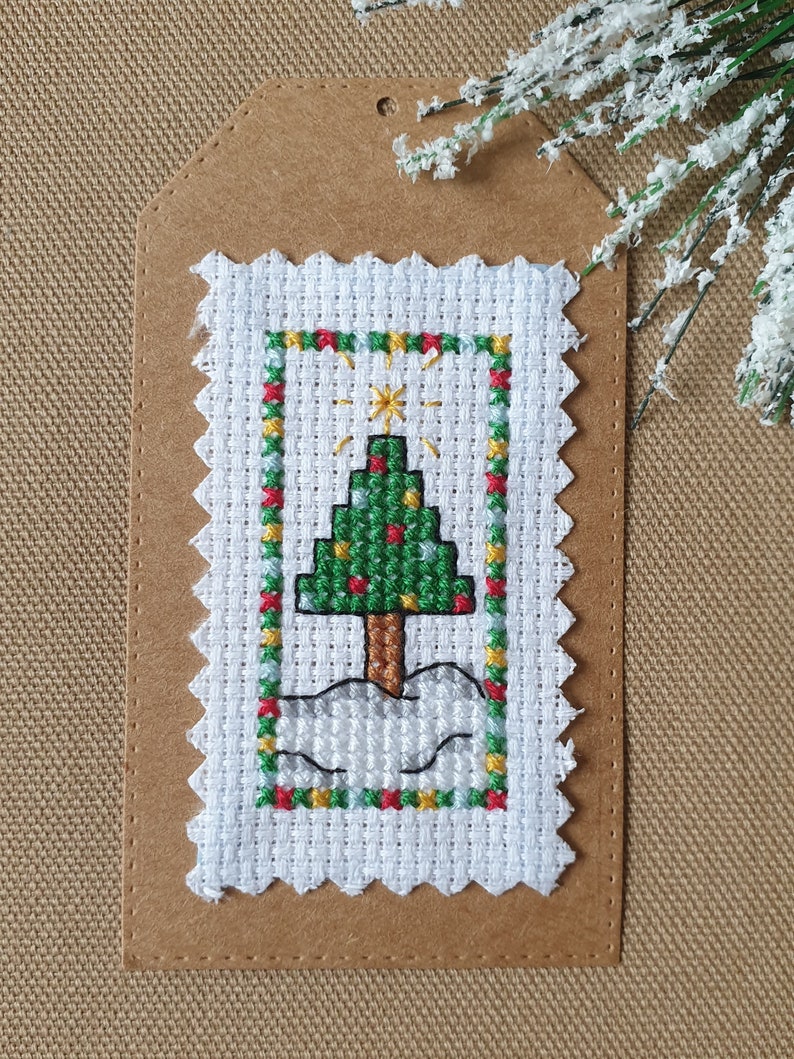 Christmas Tag Cross Stitch Pattern: Set of 4 (PDF Pattern) - Etsy