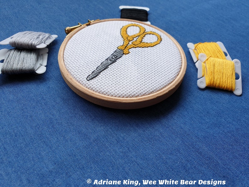 Gold Embroidery Scissors Cross Stitch Pattern, Instant Download, PDF ...