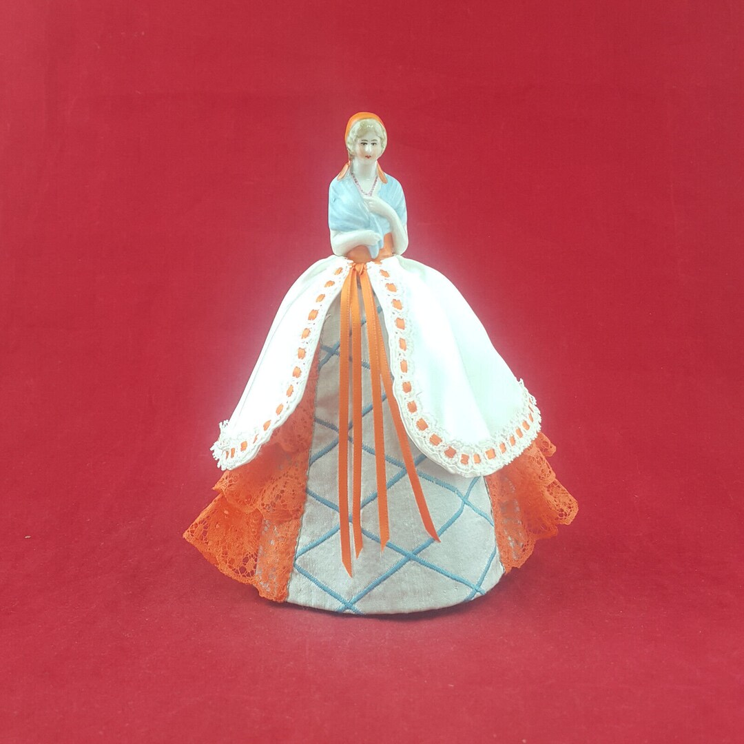 Vintage Porcelain Pin Cushion Half Doll Dressed Na 1829 Etsy