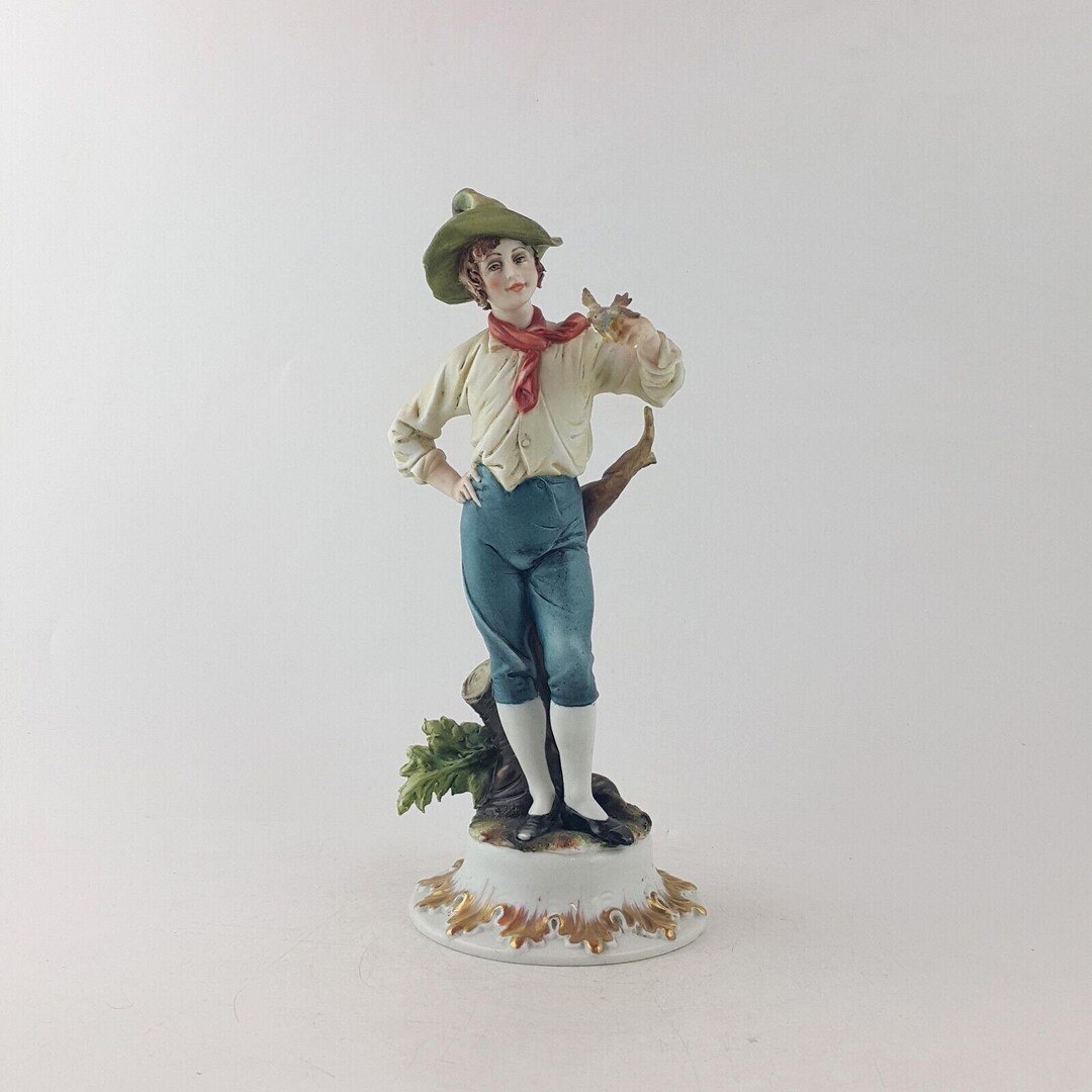 Capodimonte Tyche Tosca Figurine Man Holding A Bird very Rare OP 3546 ...