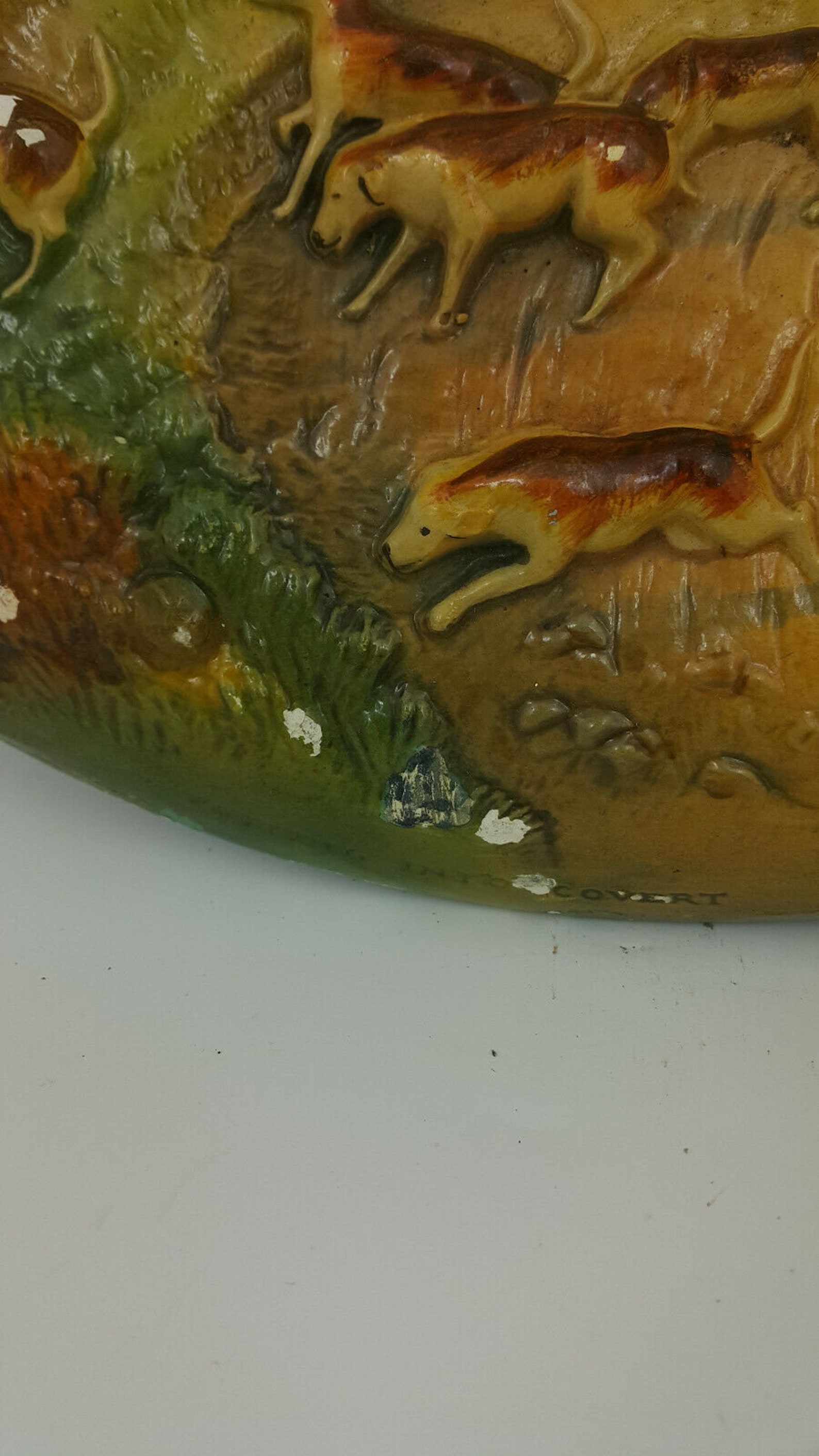 W.H. Bossons Wall Plaques Hunting Scene Paint Chips | Etsy