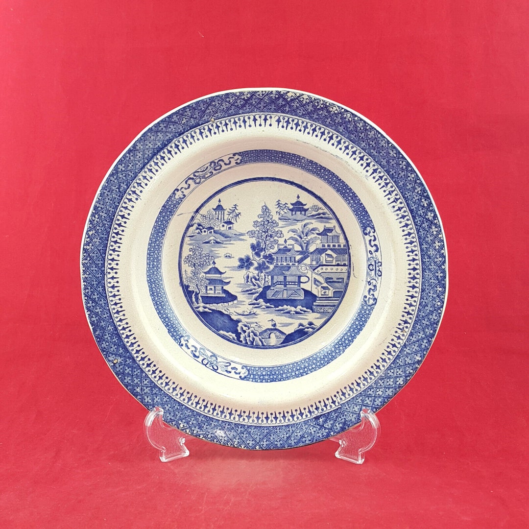 Antique British RS Nankin Stone China Blue Transferware Plate - Etsy