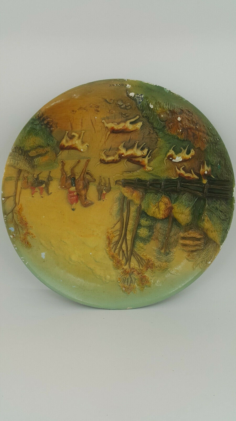 W.H. Bossons Wall Plaques Hunting Scene Paint Chips | Etsy