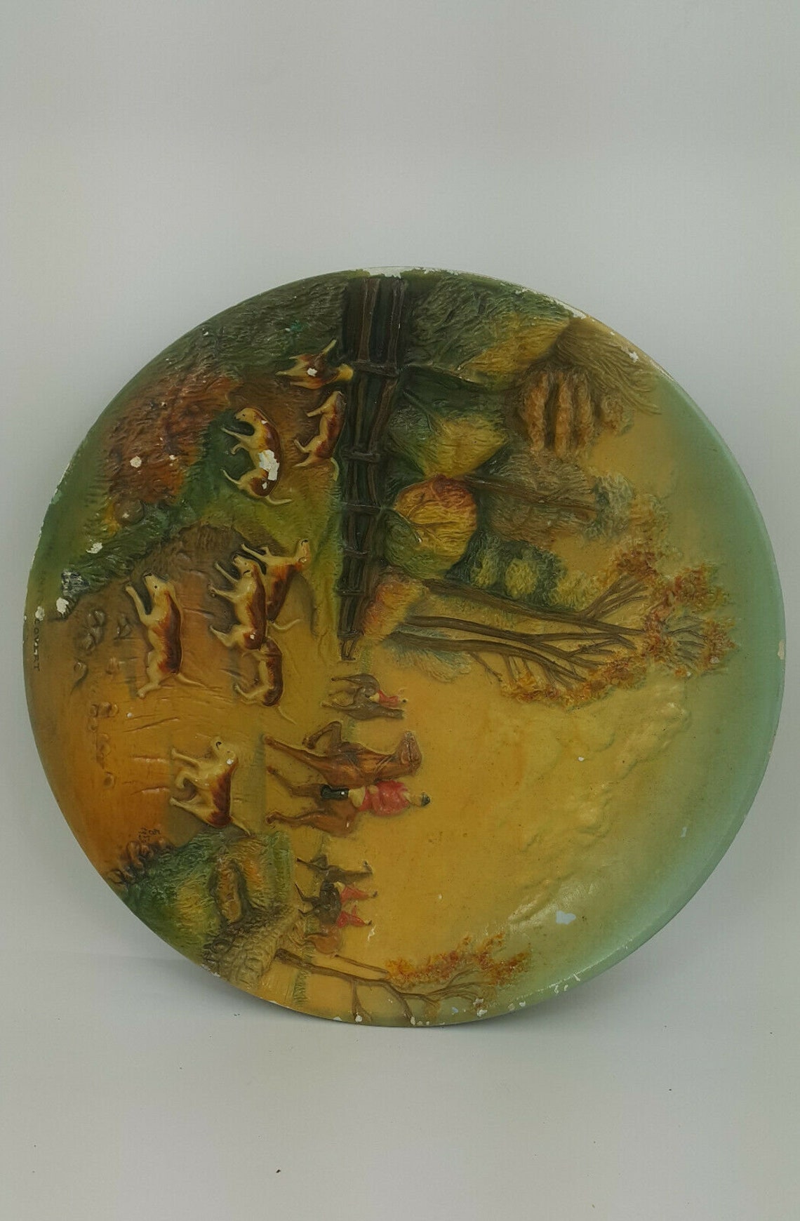 W.H. Bossons Wall Plaques Hunting Scene Paint Chips | Etsy