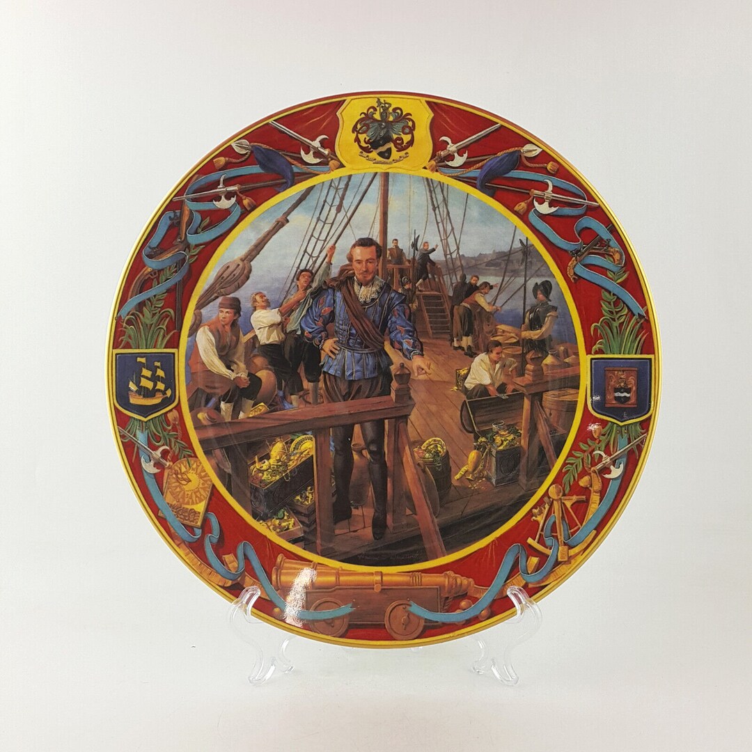 Royal Doulton Plate Drake Aboard the Golden Hind PN118 30th Nov 1580 RD ...