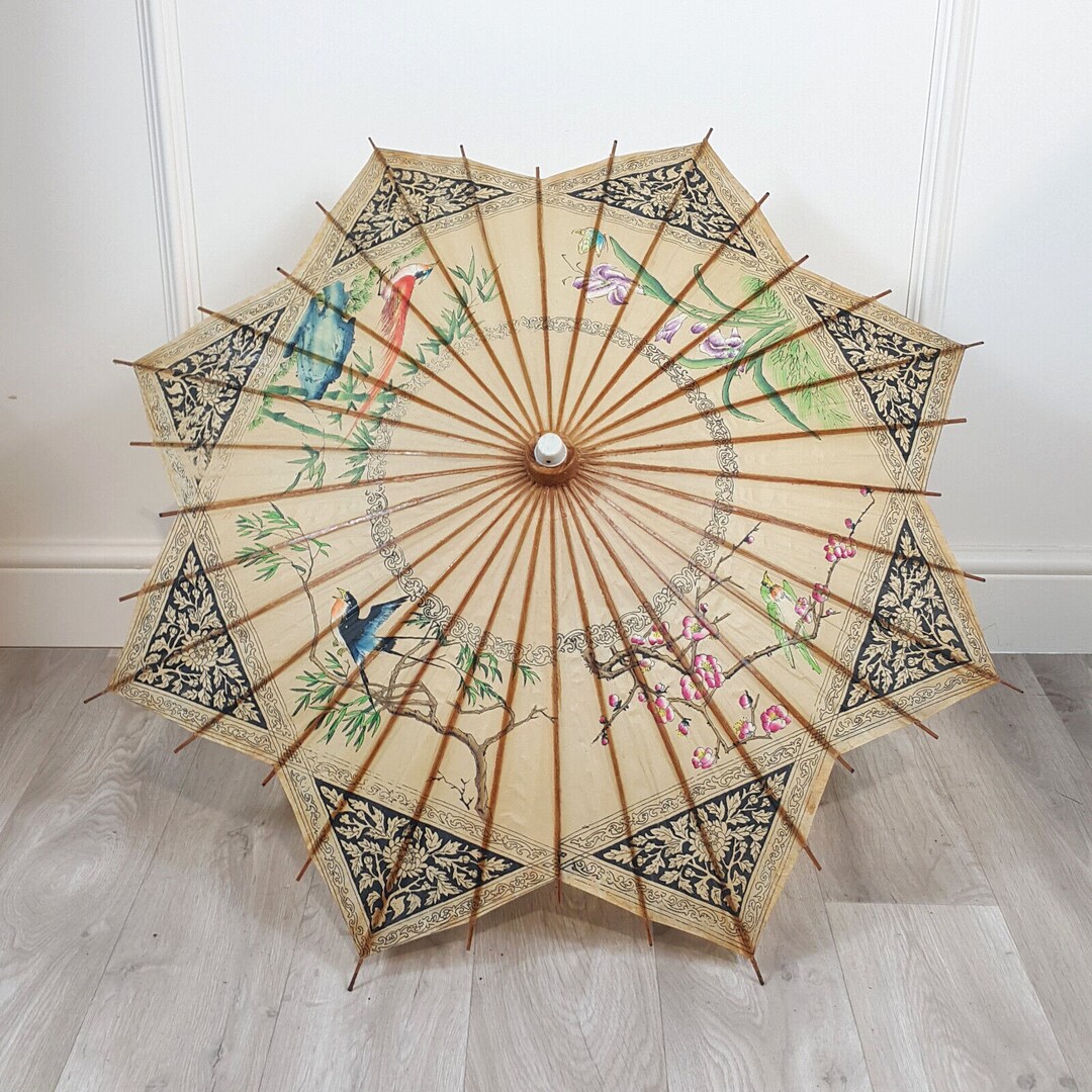 Vintage Japanese Oil Paper Umbrella / Parasol for Home Decor F206E - Etsy