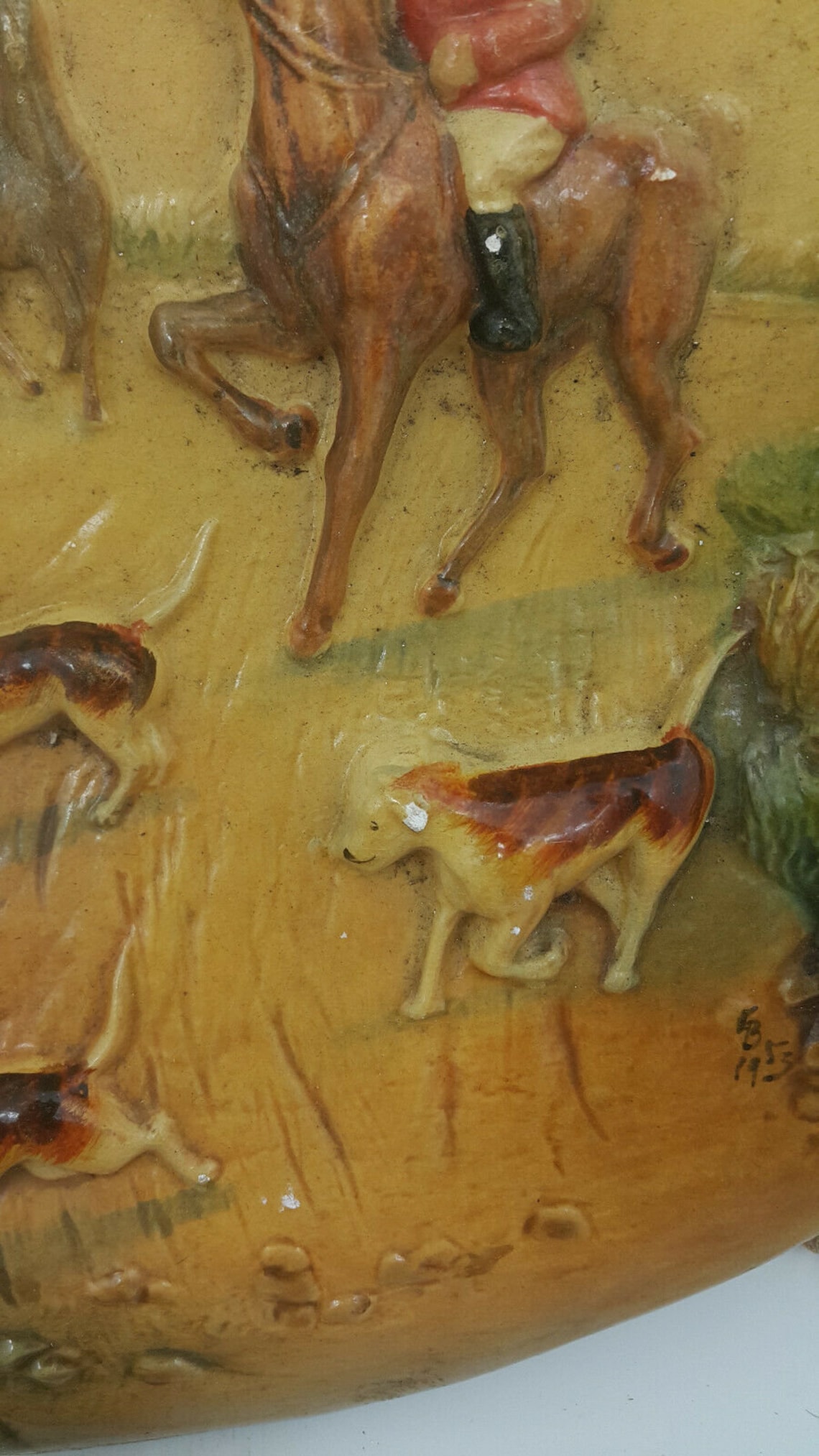 W.H. Bossons Wall Plaques Hunting Scene Paint Chips | Etsy