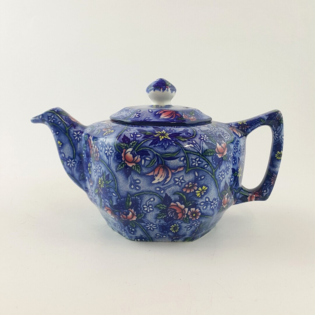 Ringtons Blue Floral Chintz Teapot boxed OP 3401 - Etsy