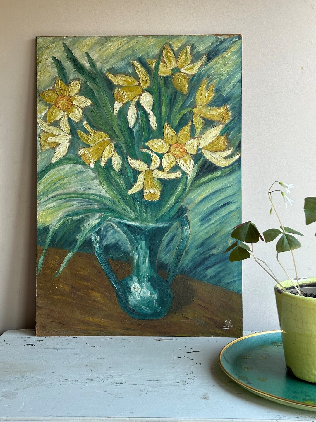 Beautiful French Vintage Floral Oil Painting Daffodils - Etsy