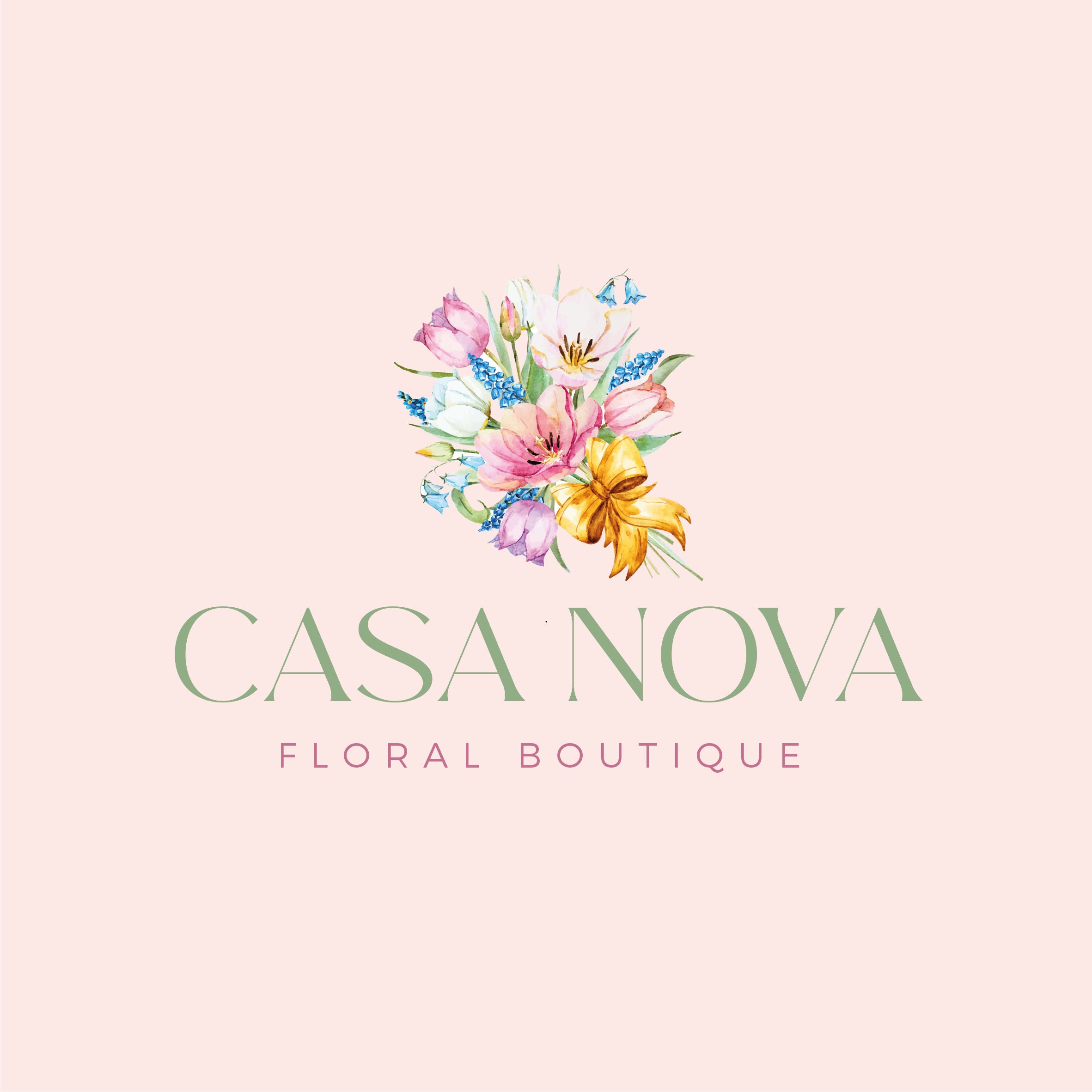 Premade Floral Logo Design Feminine Logo Florist Logo Boutique Logo ...