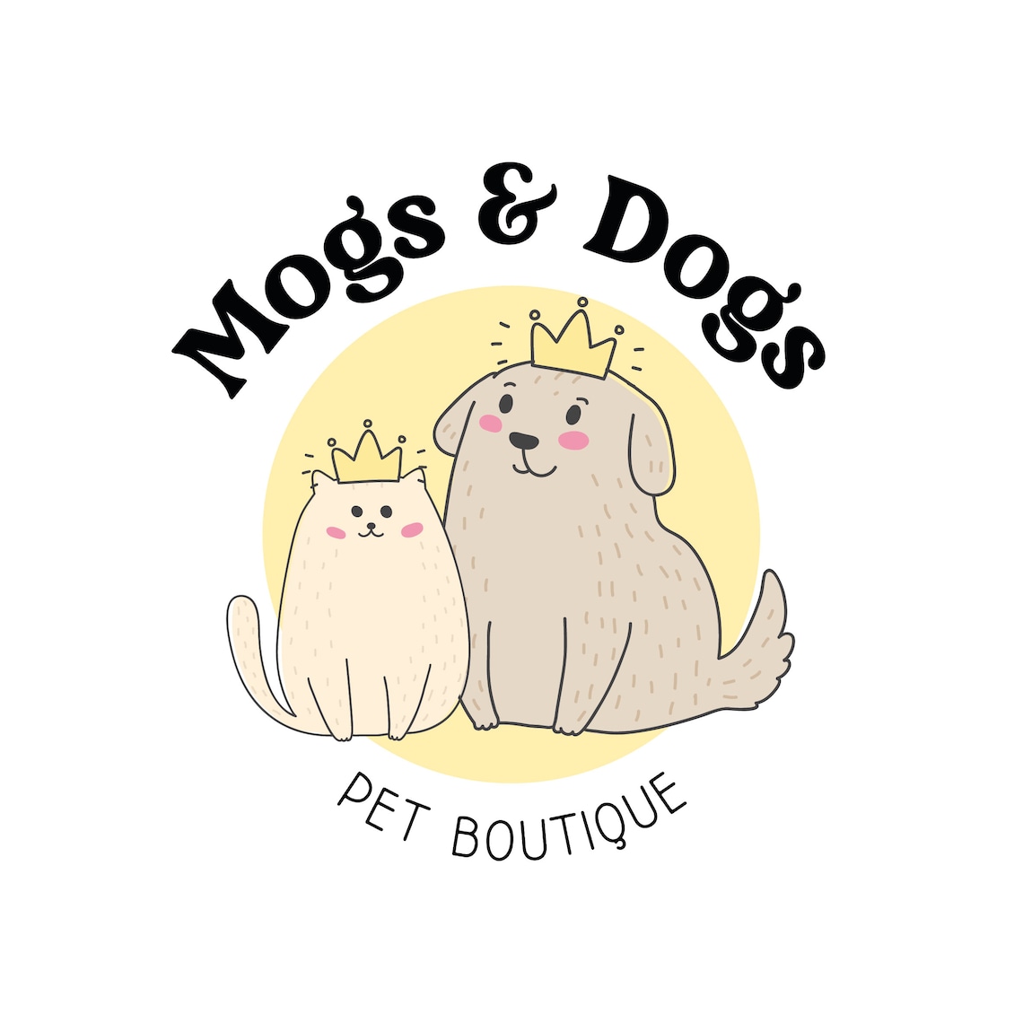 Premade Pet Boutique Cat & Dog Logo Design Pet Sitter Logo Cute Animal ...