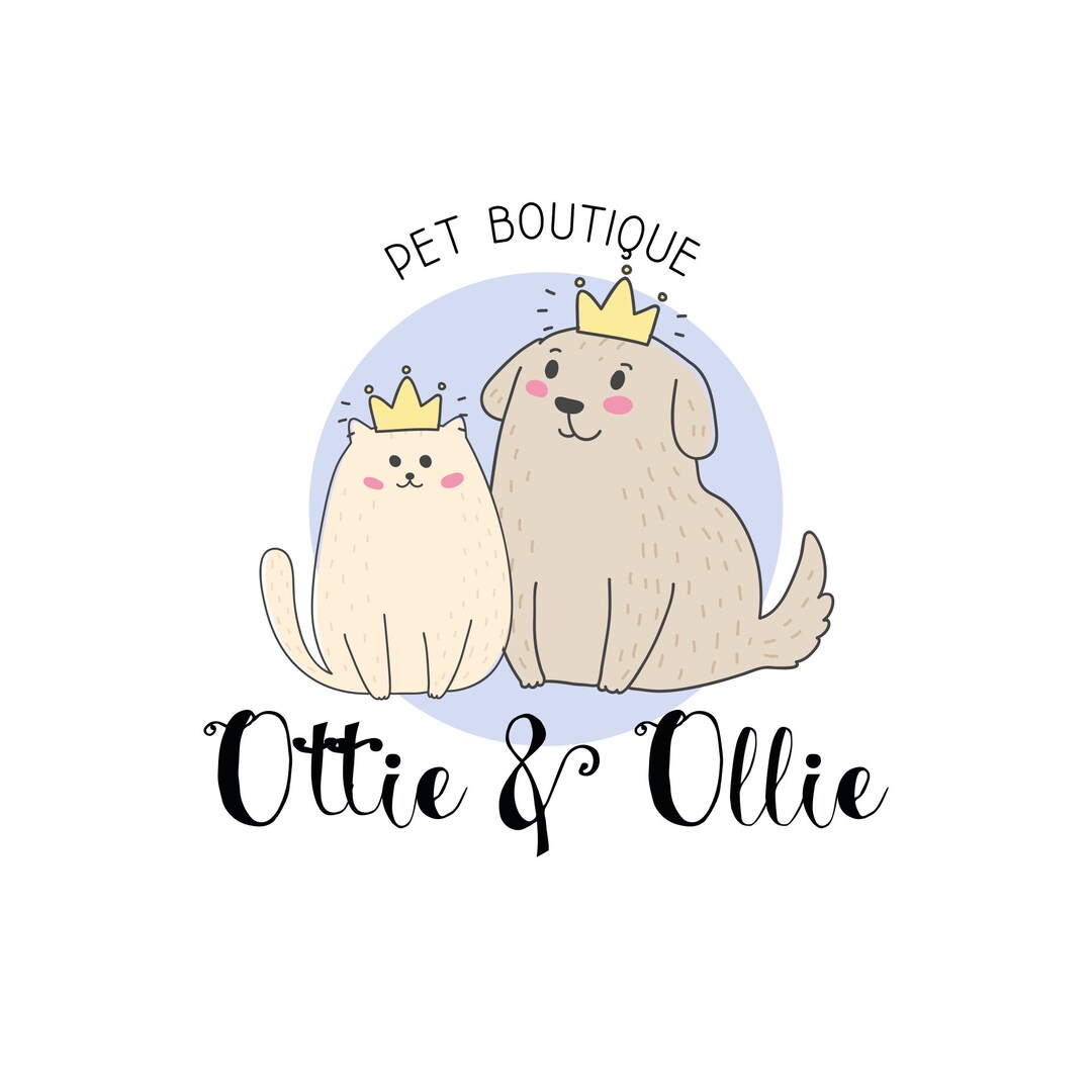 Premade Pet Boutique Cat & Dog Logo Design Pet Sitter Logo - Etsy