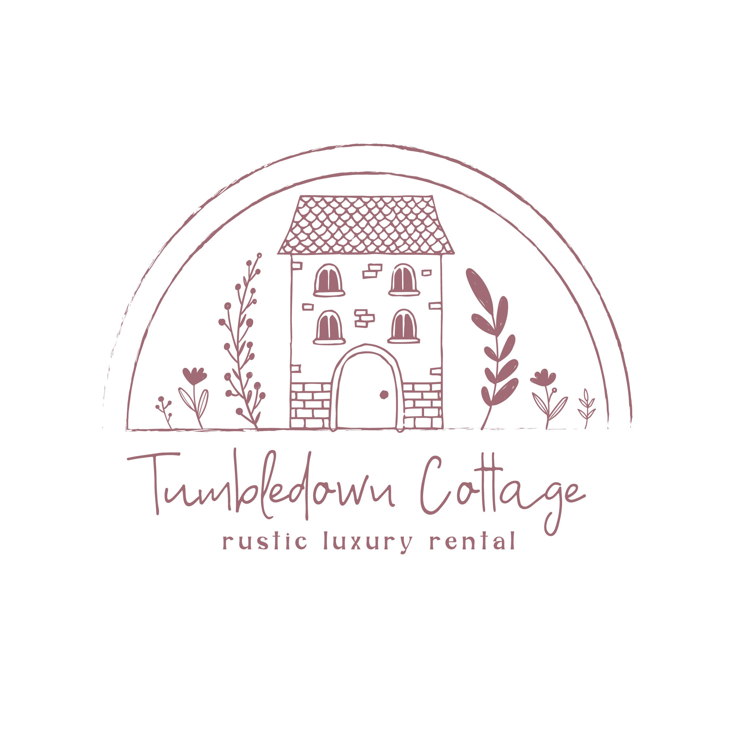 Premade Hand Drawn Cottage Rental Logo Holiday Cottage Logo - Etsy UK