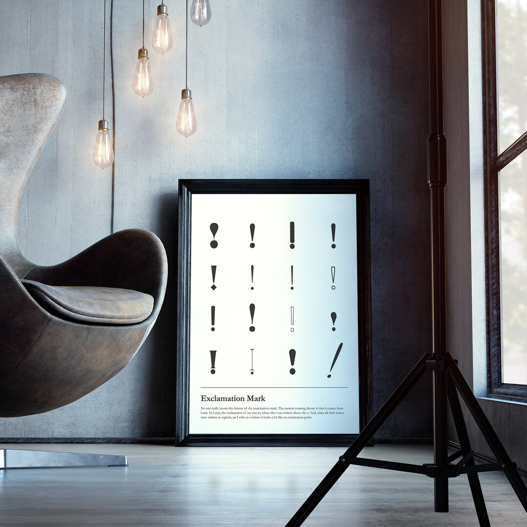 Printable Office Wall Art Punctuation Poster, Exclamation Mark A4 - Etsy