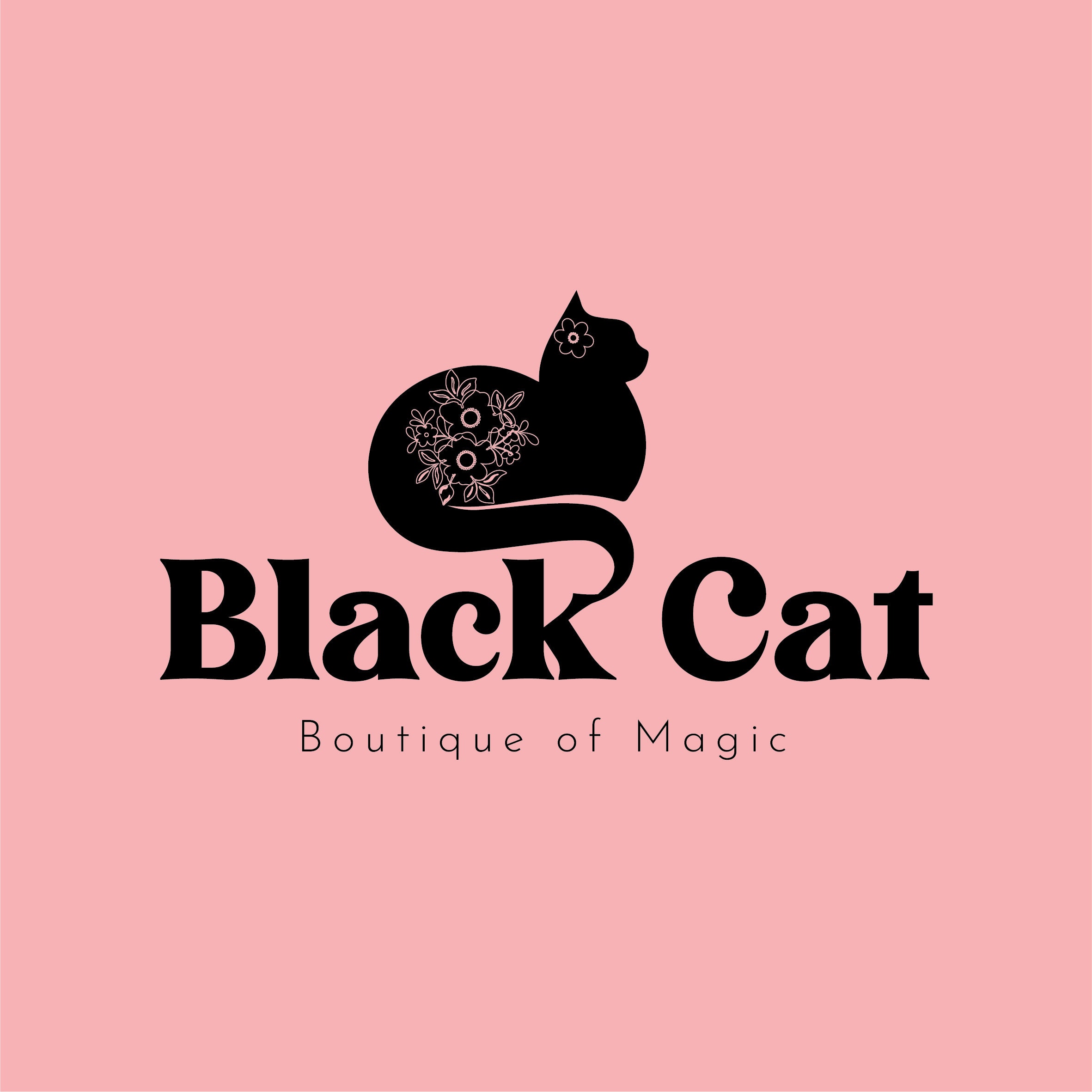Black Cat Premade Logo | Black Cat Branding | Cat Boutique Logo - Etsy