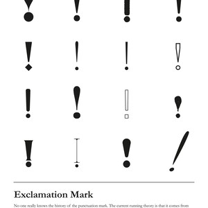Printable Office Wall Art Punctuation Poster, Exclamation Mark A4 - Etsy
