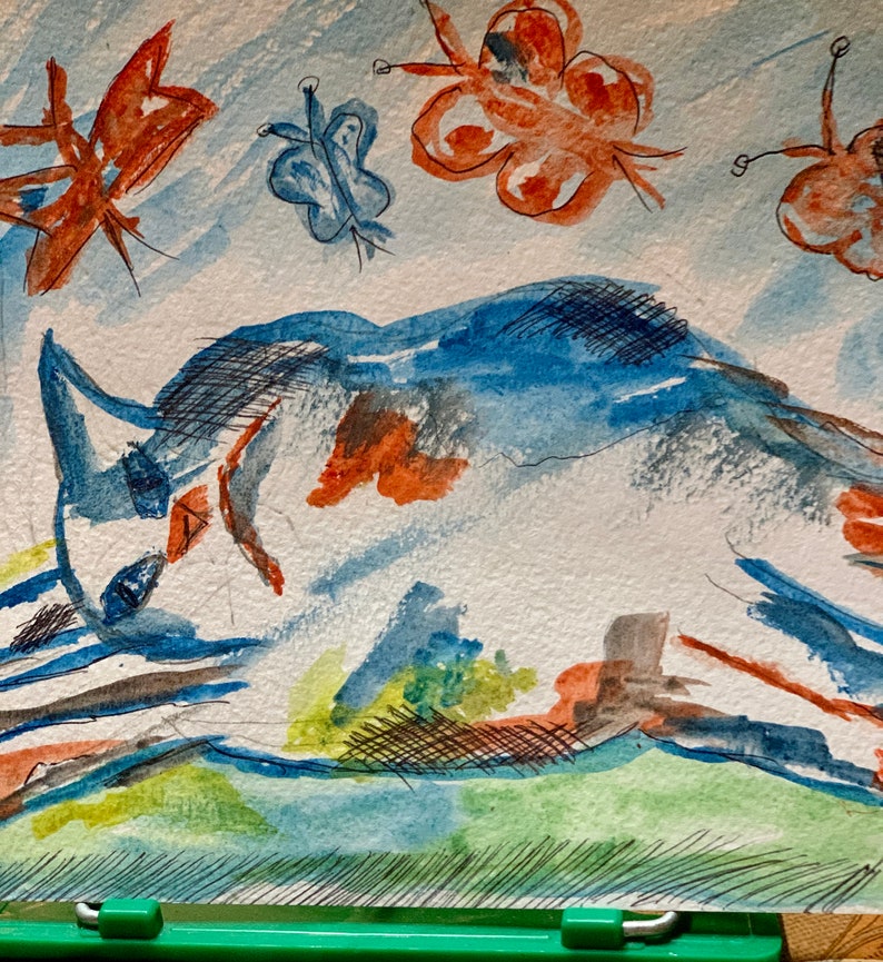 Cat Euphoria Painting Original Art Watercolor Painting A4 - Etsy