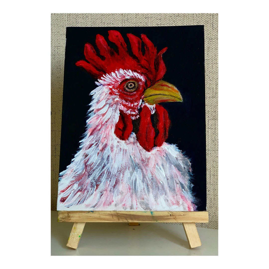 Rooster Acrylic Painting Original Art Painting Original Illustration ...