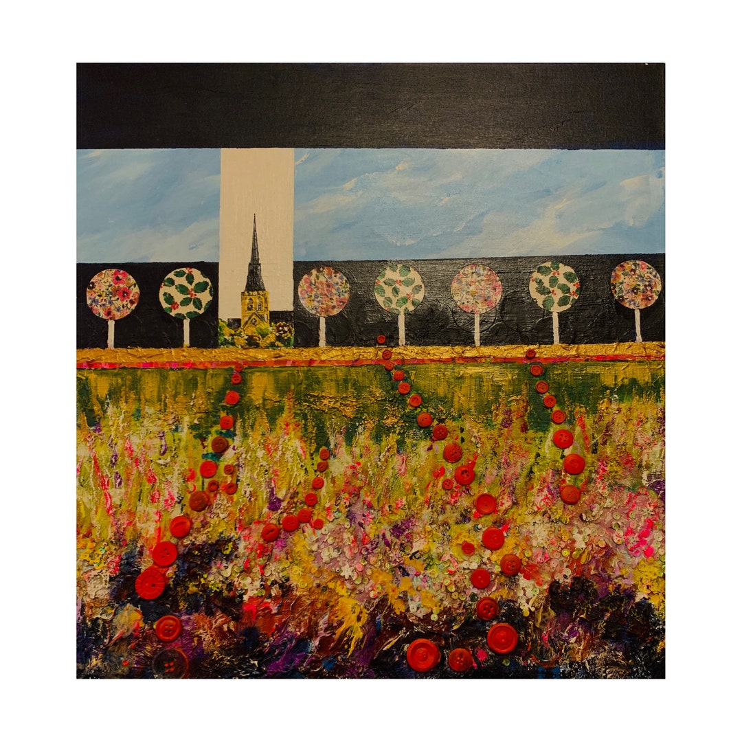 Decoupage Painting Canvas Original Art Panel Painting Acrylic Modern ...