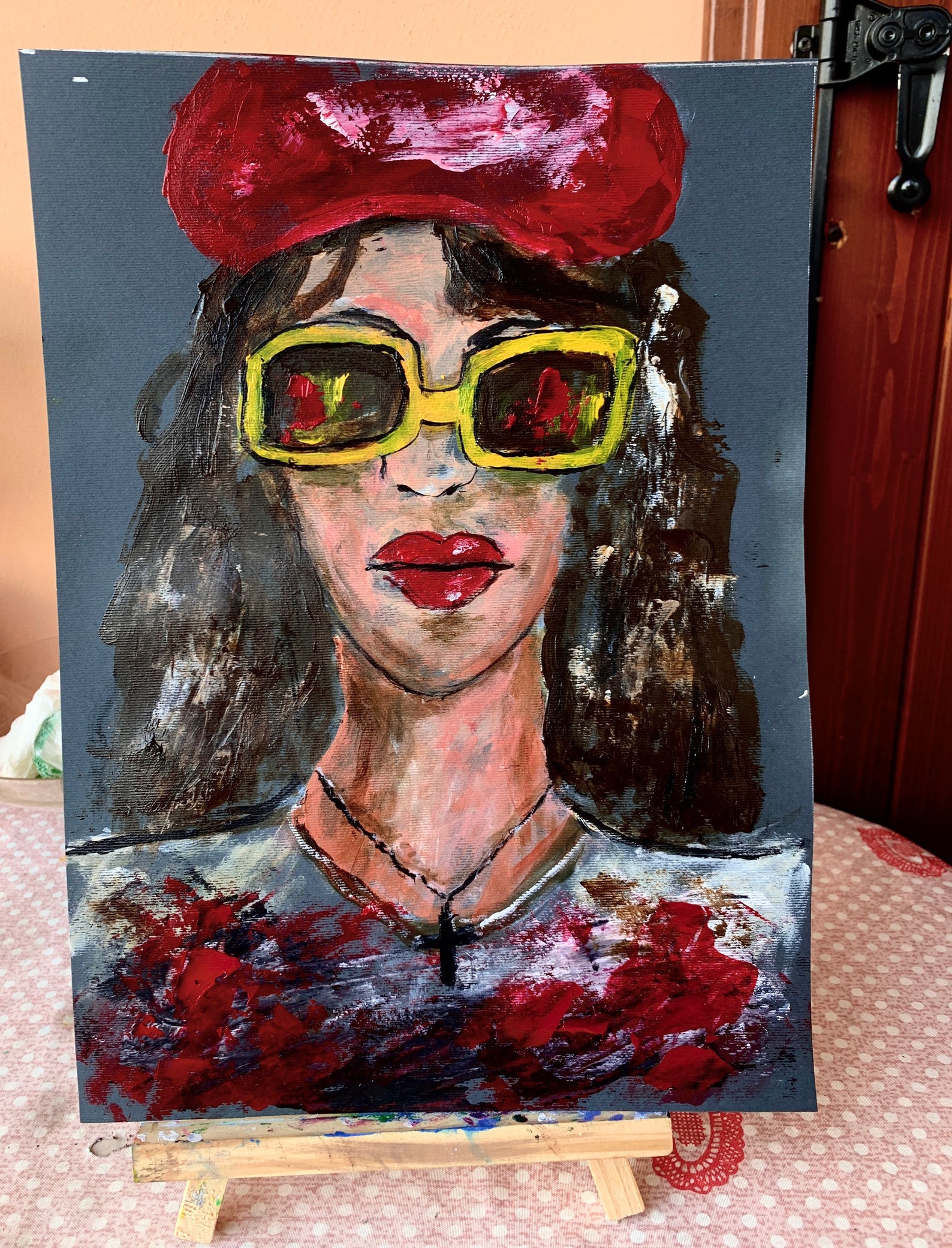 Girl Painting Acrylic Original Art Fashionable Style Wall Art by Julia ...