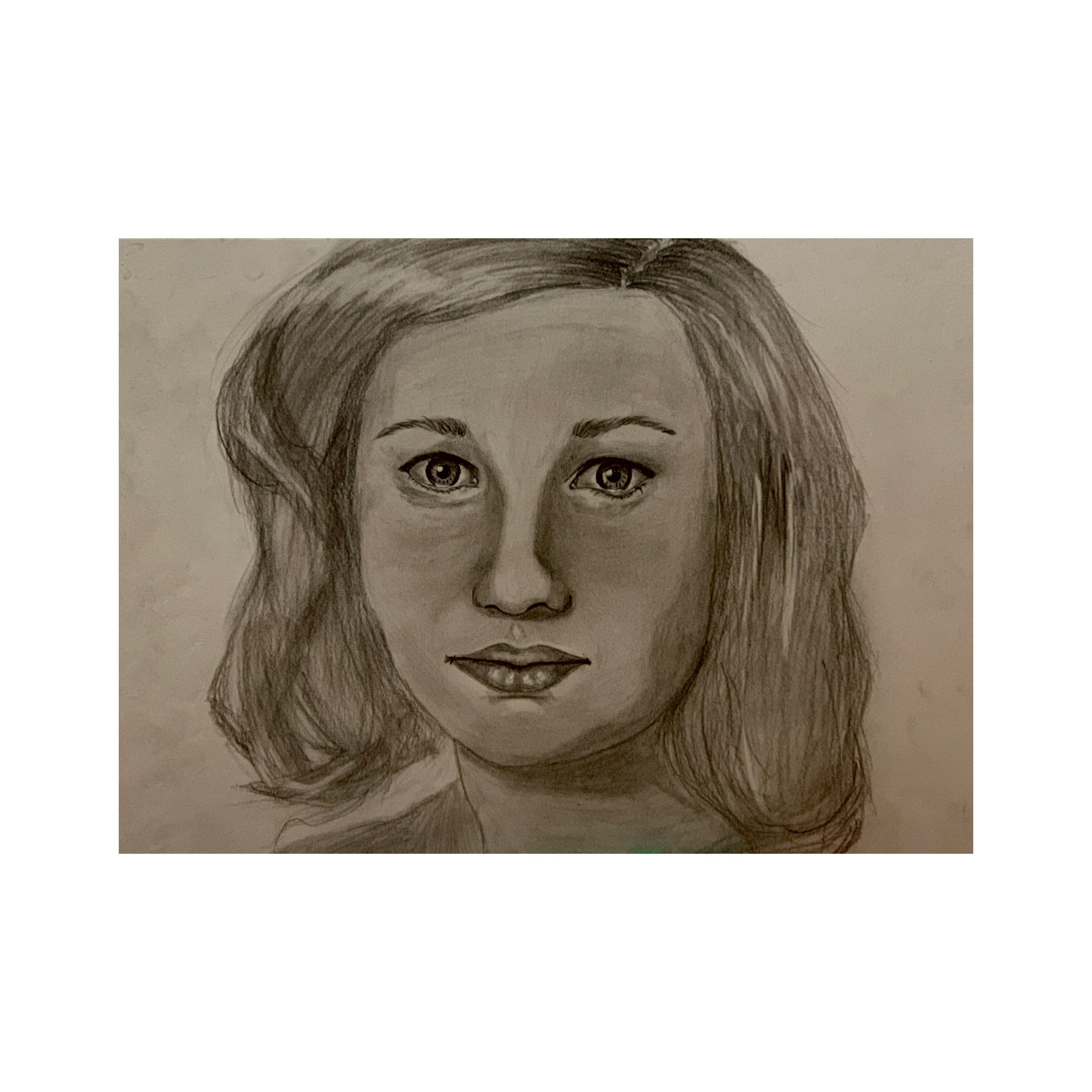 Art & Collectibles Girl's face graphite pencil 9x12 inc Drawing ...