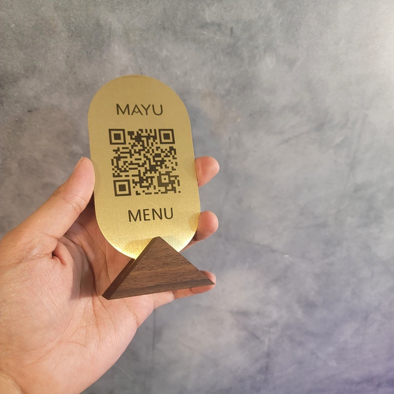 Brass Metal QR Codes-business Logo, Restaurants, Menu, QR Code ...