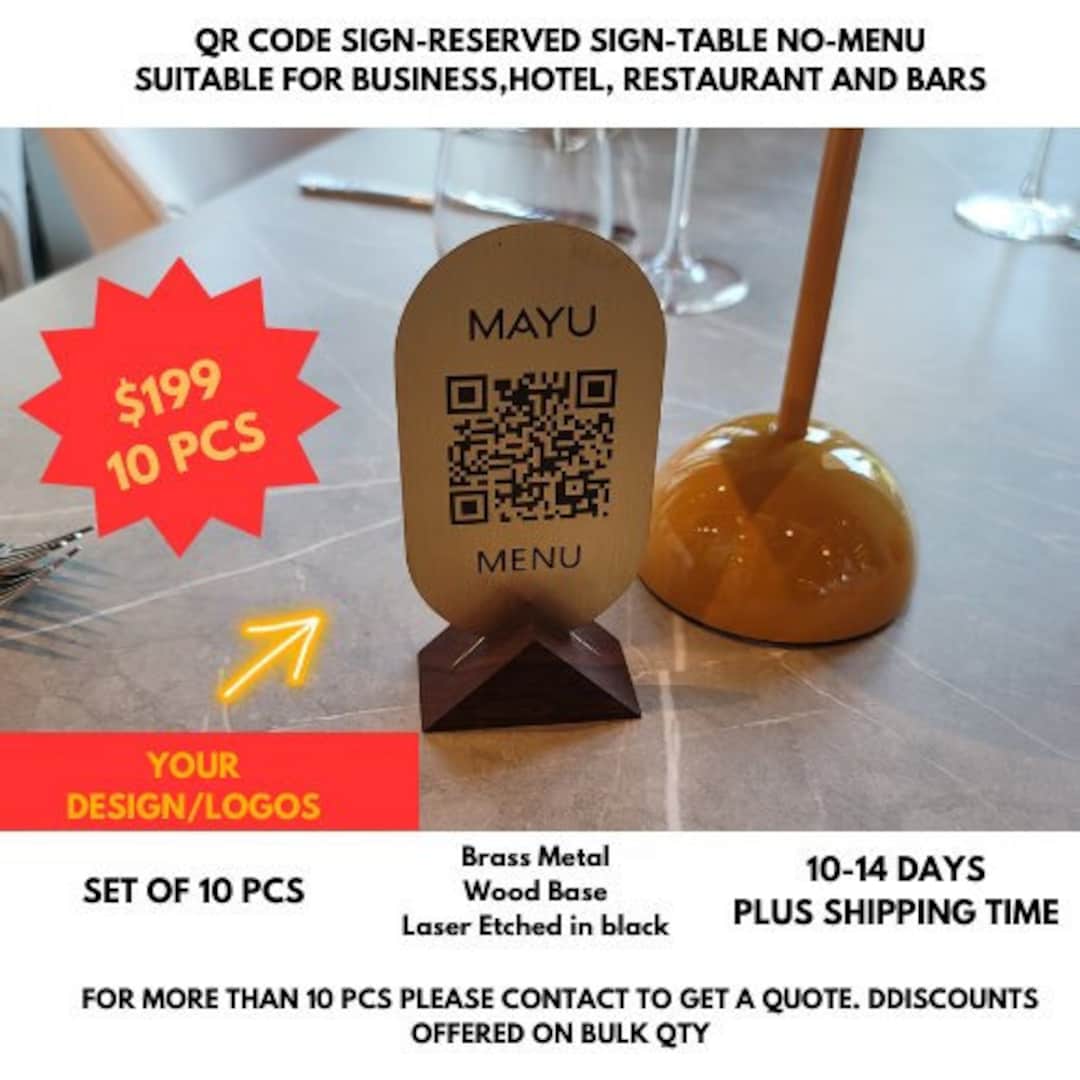 Brass Metal QR Codes-business Logo, Restaurants, Menu, QR Code ...