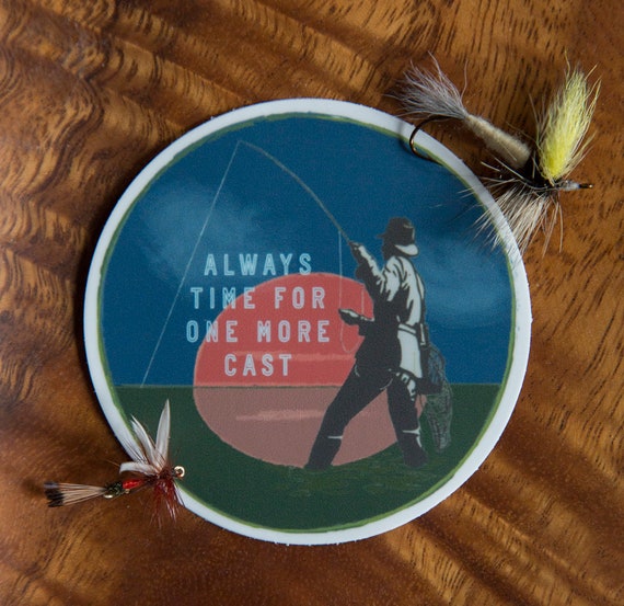 Fly Fishing Vinyl Sticker Angler Water Bottle Sticker | Etsy