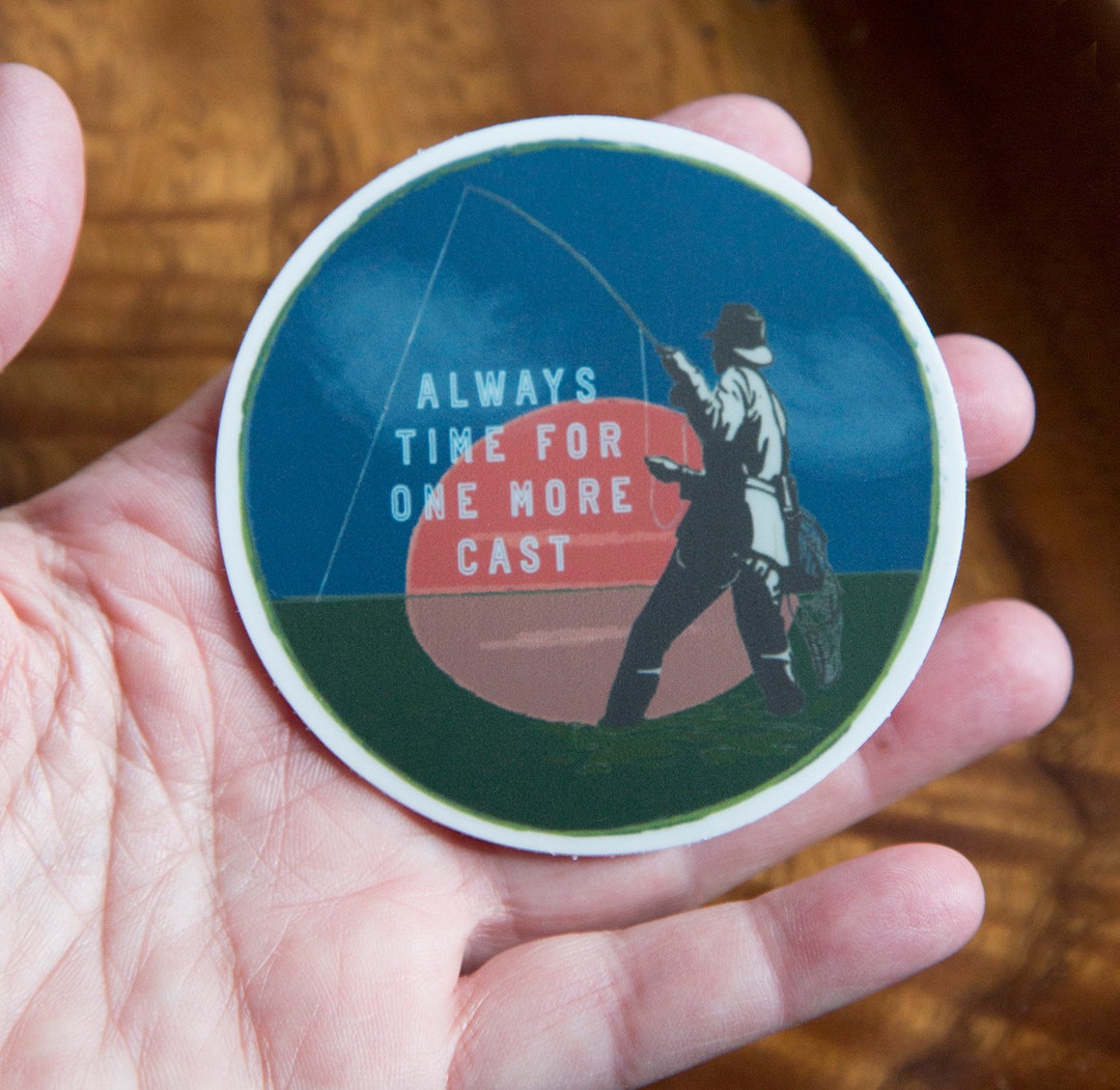 Fly Fishing Vinyl Sticker - Angler - Water Bottle Sticker - Cooler ...
