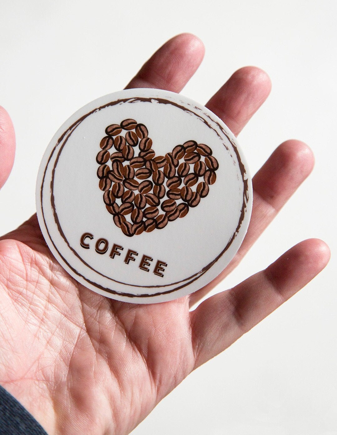 Coffee Lover Sticker, Vinyl, Water Resistant, Laptop Sticker, Water ...