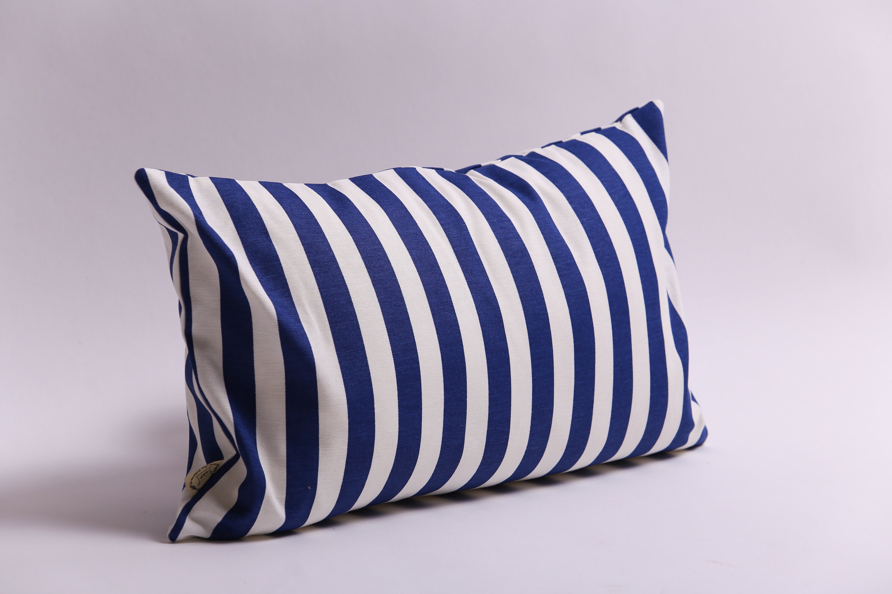 Navy Blue White Stripped Rectangular Pillow Mediterranean | Etsy