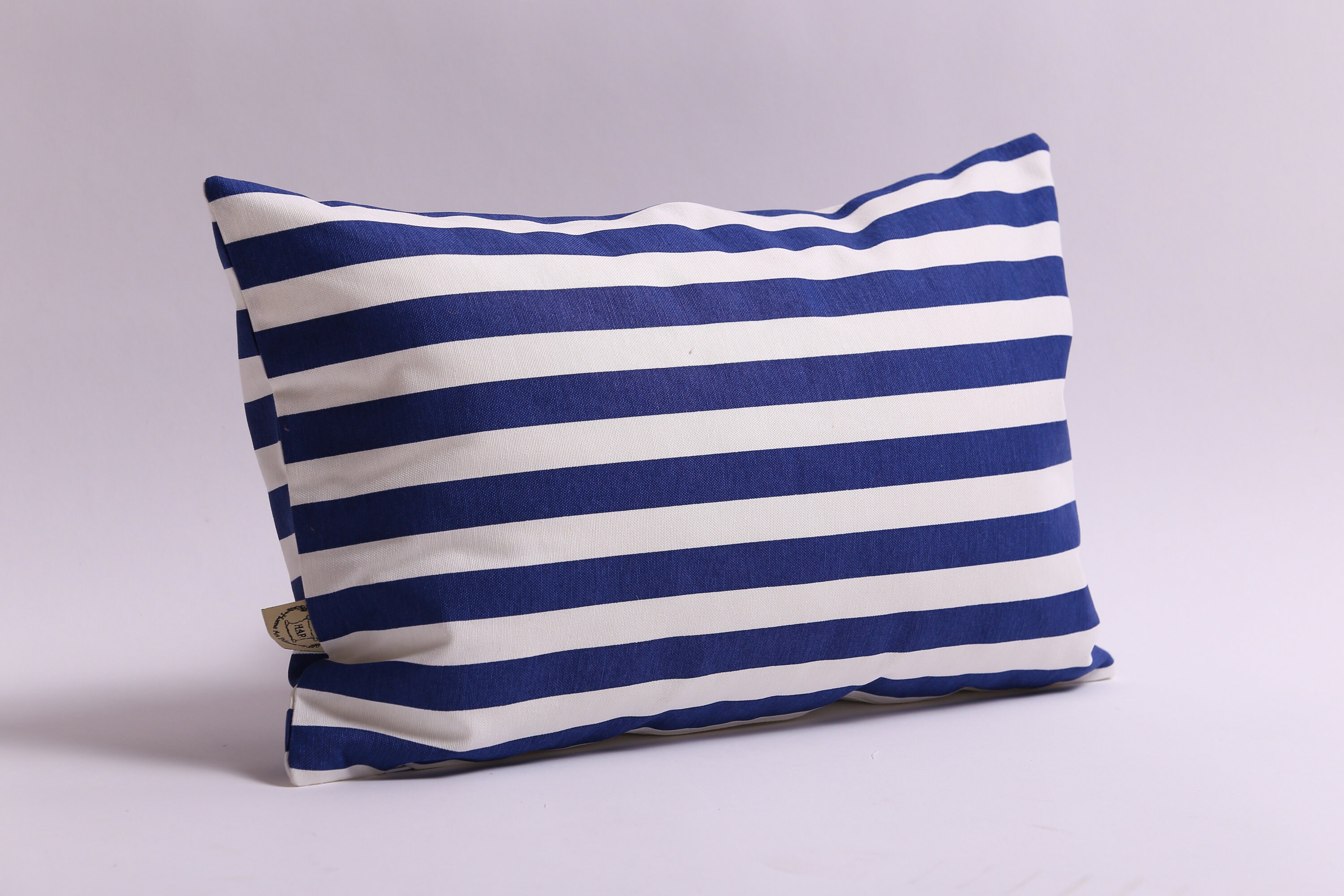 Navy Blue White Stripped Rectangular Pillow Mediterranean | Etsy