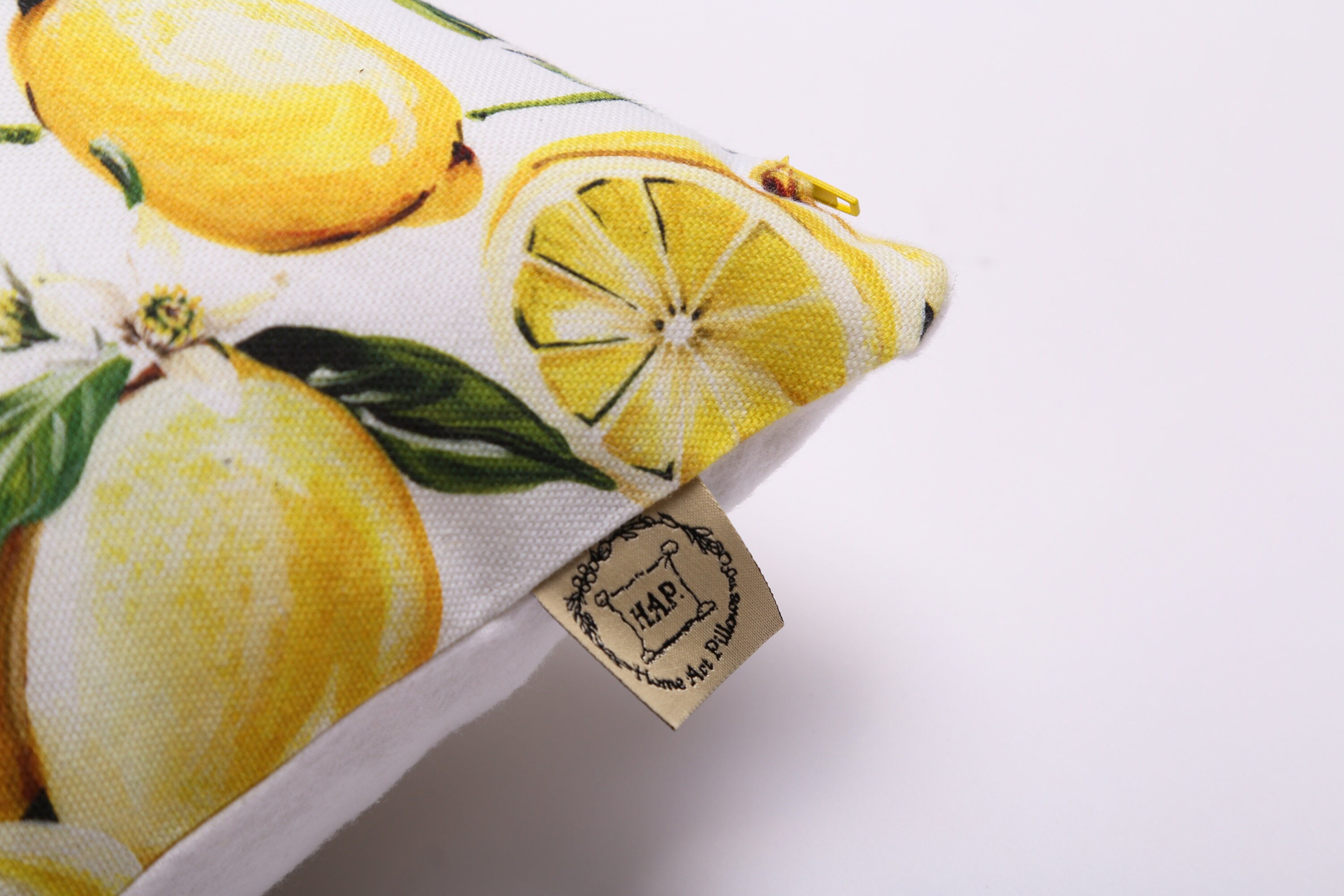 Lemons Throw Cushion, Citrus Print Pillow, Spanish Cotton Fabric ...