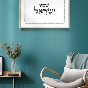 Shema Israel in Hebrew, Hear O Israel, Shema Prayer, Deuteronomy 6:4 ...