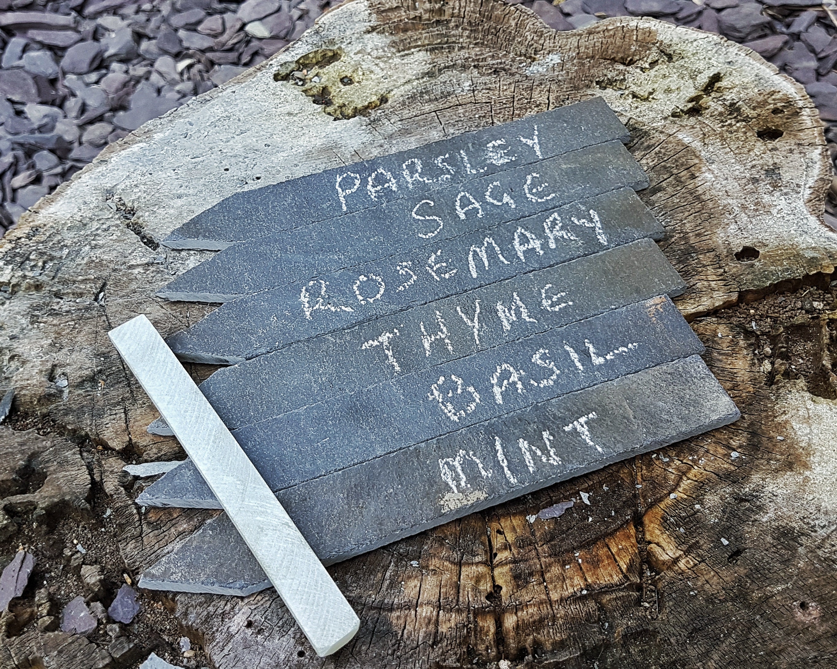 Set of 6 Plant Markers | Plant Labels | Recycled Welsh Slate With ...