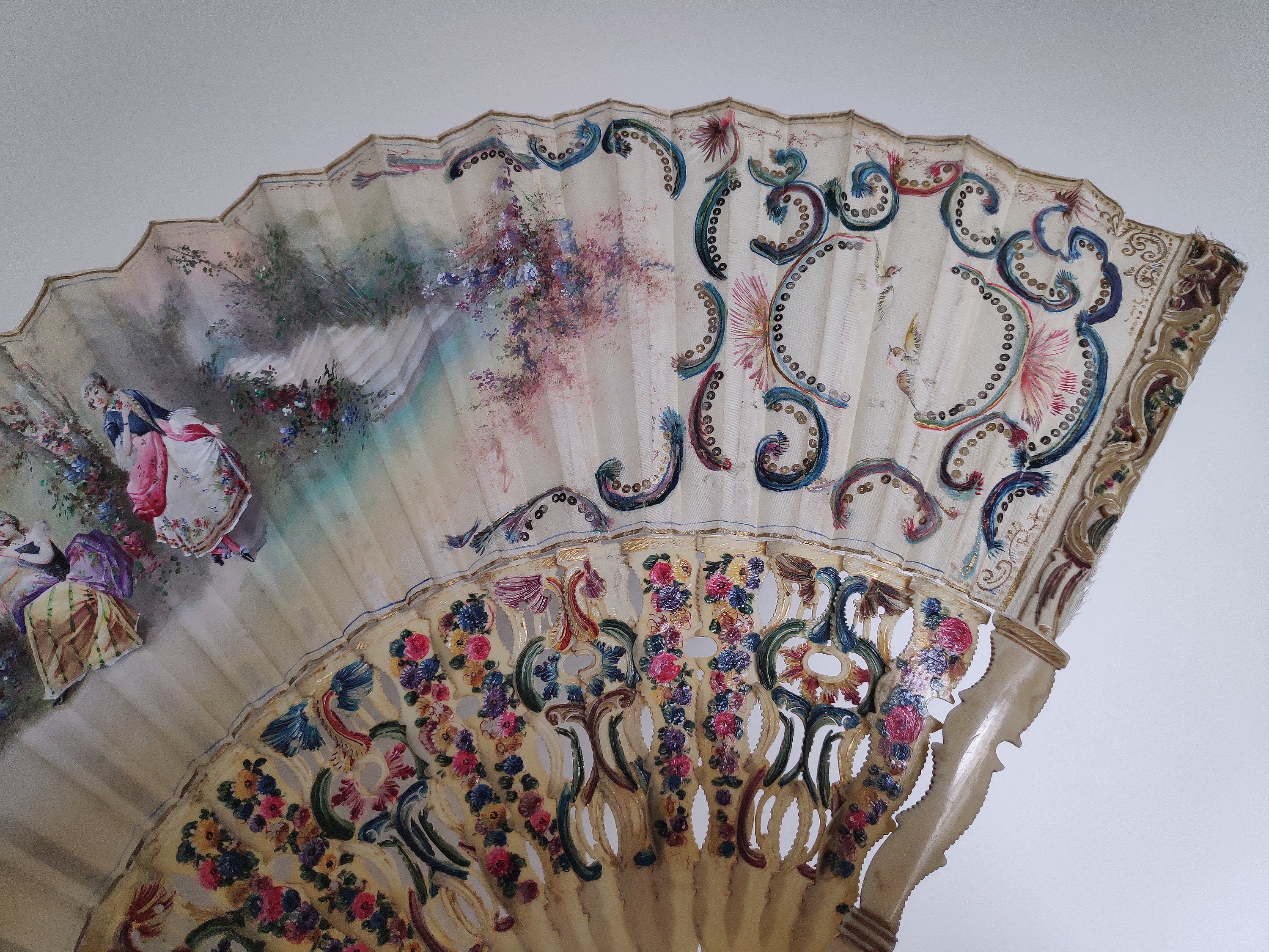 Antique Hand Painted Fan - Etsy
