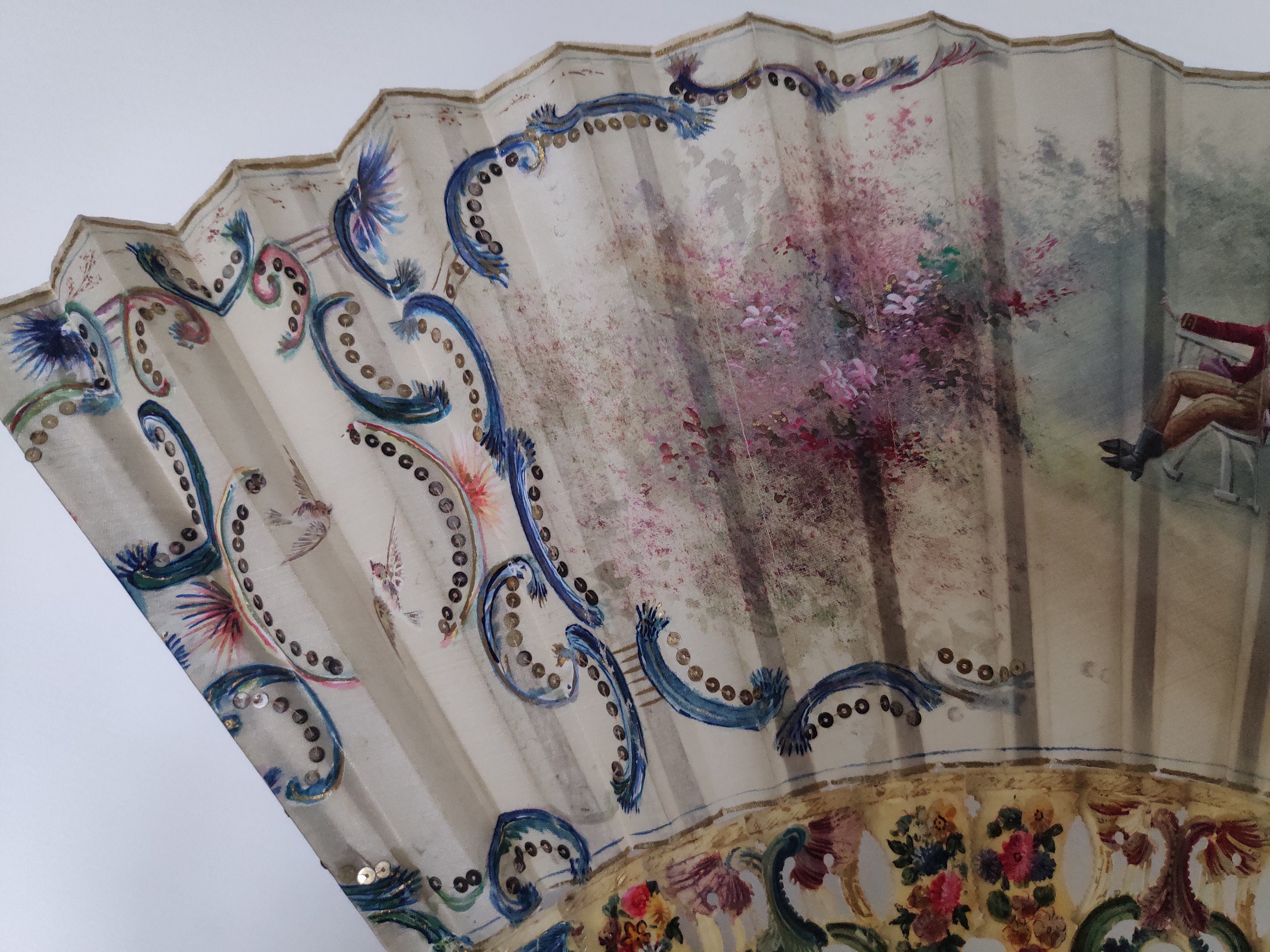 Antique Hand Painted Fan - Etsy