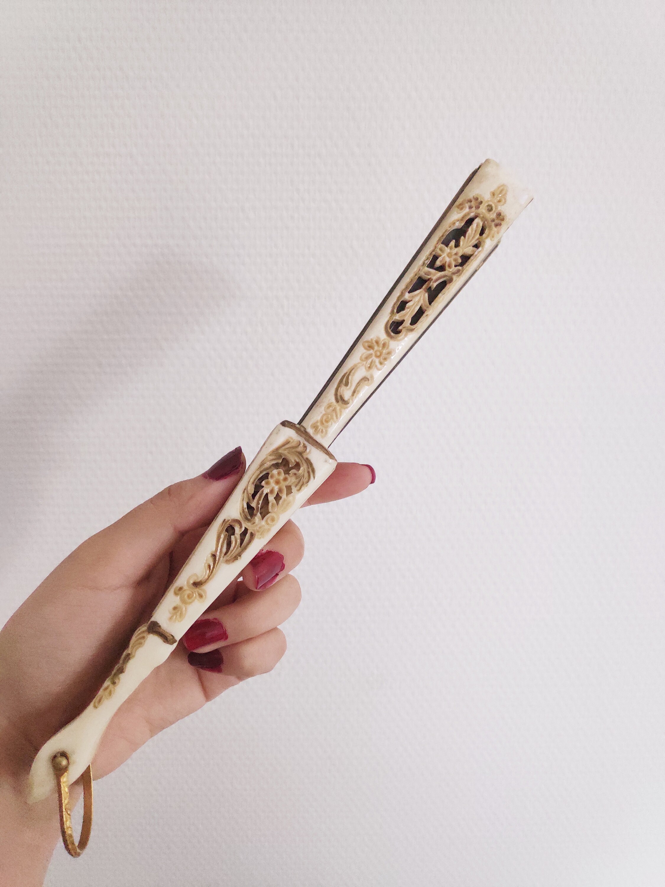 Antique Bone Fan - Etsy